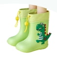 Angala Rain Boots Kids Mid Calf Cartoon Dinosaur Appliques Waterproof ...