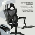 Gamer Gear Gaming Chair with Extendable Leg Rest, Breathable Mesh ...