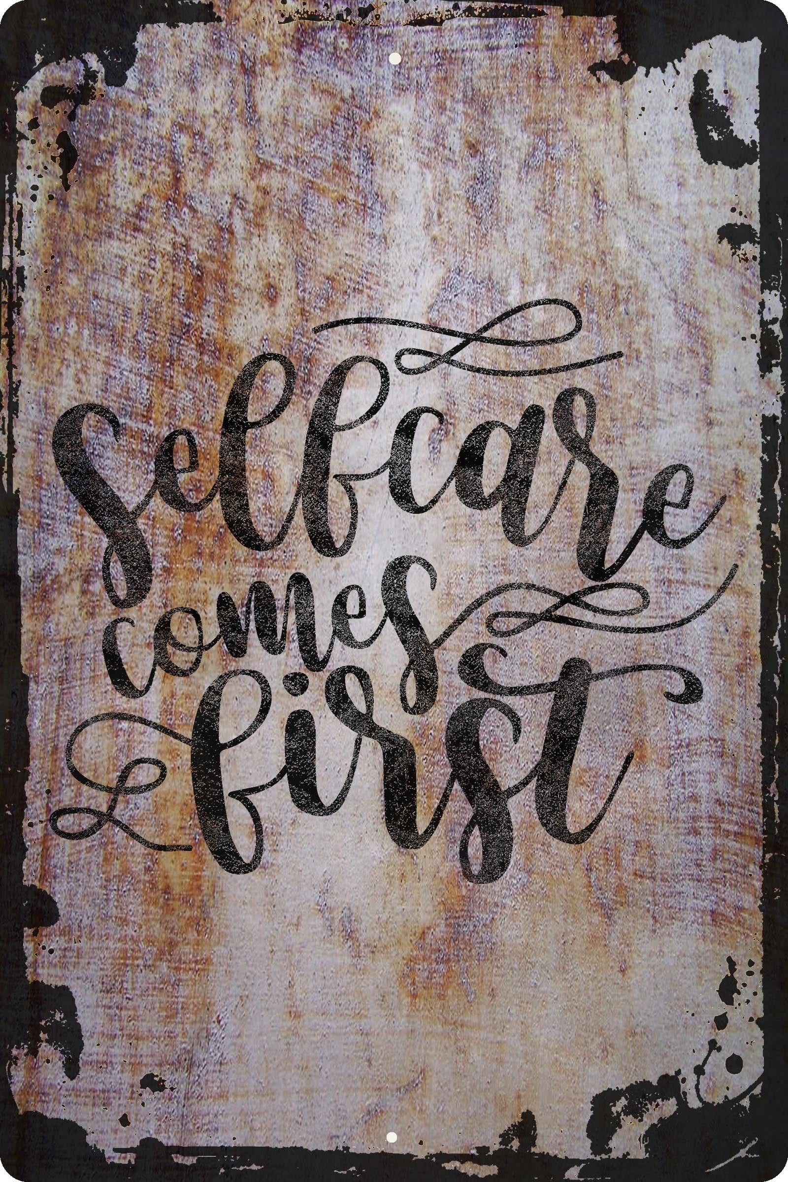 Selfcare Comes First Encouraging Life Mantra Cursive Font Beige Wall ...