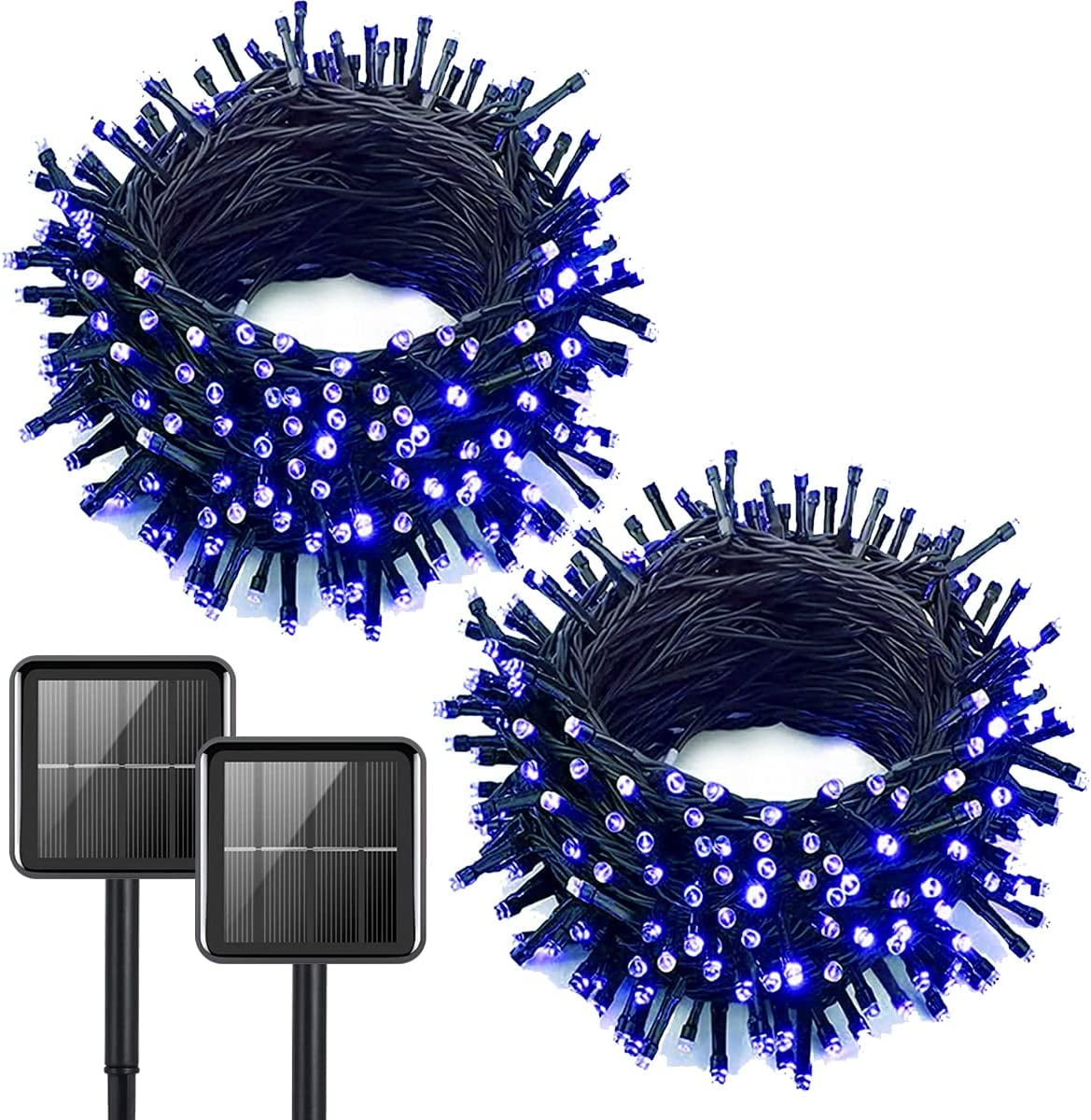 Juhefa 2 Pack Solar String Lights,Total 156Ft 440LED Green Wire Fairy ...