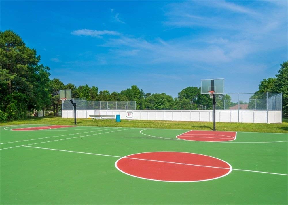 ABPHOTO Polyester 7x5ft Basketball Court Backdrop School Playground ...