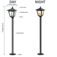42" Mini Street Vintage Outdoor Garden Triple Solar Lamp Post Light ...