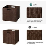 HBlife Hand Woven Paper Rope Storage Baskets, Foldable, Set of 2 ...