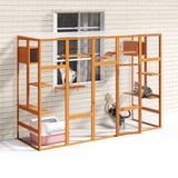 COZIWOW 72'' Outdoor Cat Enclosure Large Wooden Cat House Playground w ...
