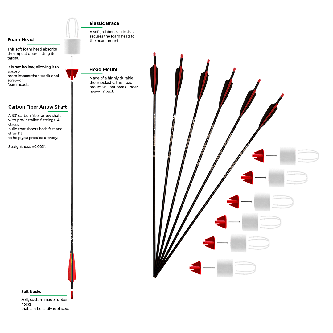 Click here for Arrowsoft Sports 6-Pack Foam Tipped Arrows - 30 -... prices