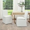 KINWELL 21" Wide Upholstered Armless Modern Rolling Dining Chairs with ...