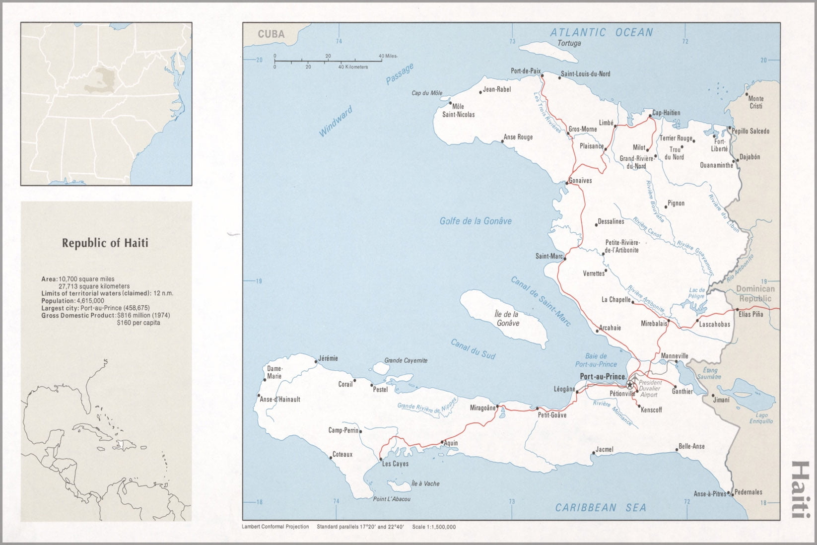 24"x36" Gallery Poster, cia map of Haiti 1976 - Walmart.com
