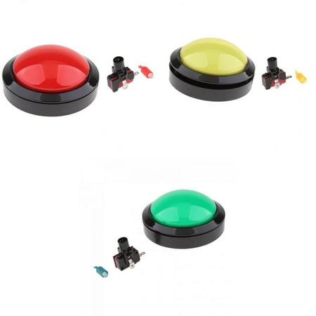 3pcs Dome Shaped 100mm LED Illuminated Push Button Switch for Arcade ...