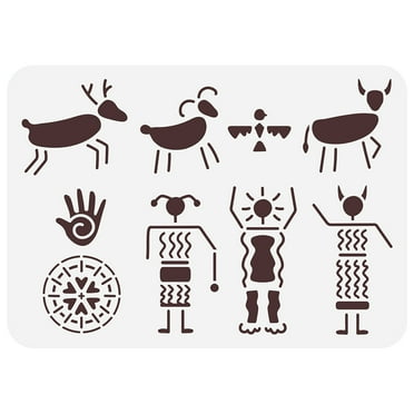 Plastic Drawing Painting Stencils Templates Sets Square Floral Pattern ...