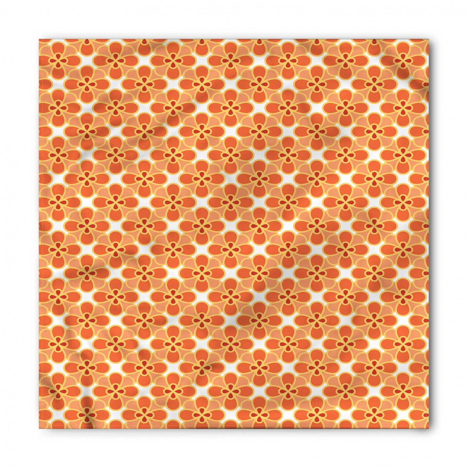 Flower Bandana, Orange Simple Blossom Motifs, Unisex Head and Neck Tie ...