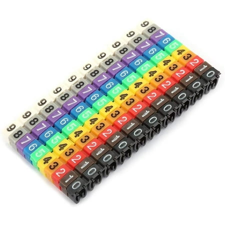 Xizioo Wire Number Code Number Clip 0-9 inch Cable Plastic Tag Color ...