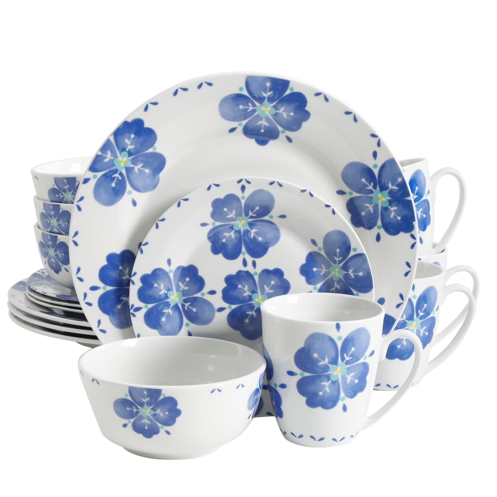 Gibson Home Classic Riviera Decorated Fine Ceramic Dinnerware, Set of ...