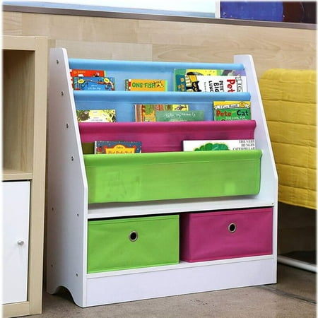 Homfa Kids Bookshelf with Toy Organizers and Storage, Bookcase for Kids ...