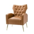 Vegan Leather Accent Chair Upholstered Wingback Armchair Tufted Back ...