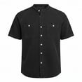 Cekizud Mens Shirts Summer Washed Denim Top Button Down Casual Short ...
