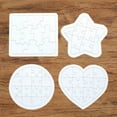 4Pcs Kids Coloring Blank Puzzle DIY Paper Jigsaw Puzzles Four Shapes ...