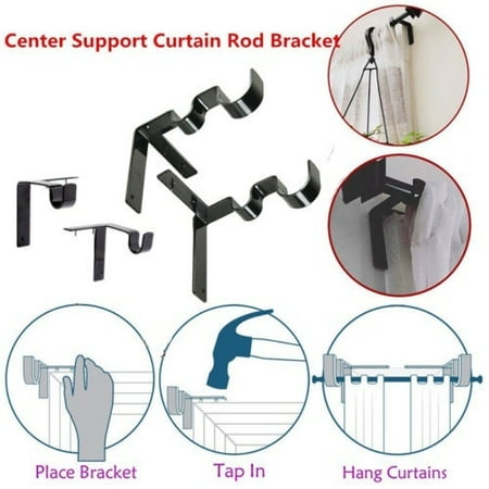 2/3Pcs Curtain Rod Brackets Roman Style Curtain Rod Fixed Stands ...