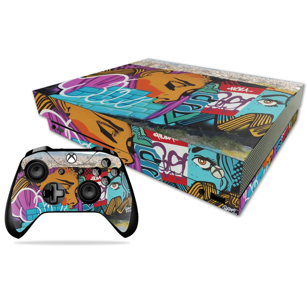 Skin Decal Wrap Compatible With Microsoft Xbox One X Graffiti Skyline ...