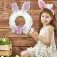 Easter White Bunny Ears Headband Headwear Decoration Plush Rabbit Ear ...