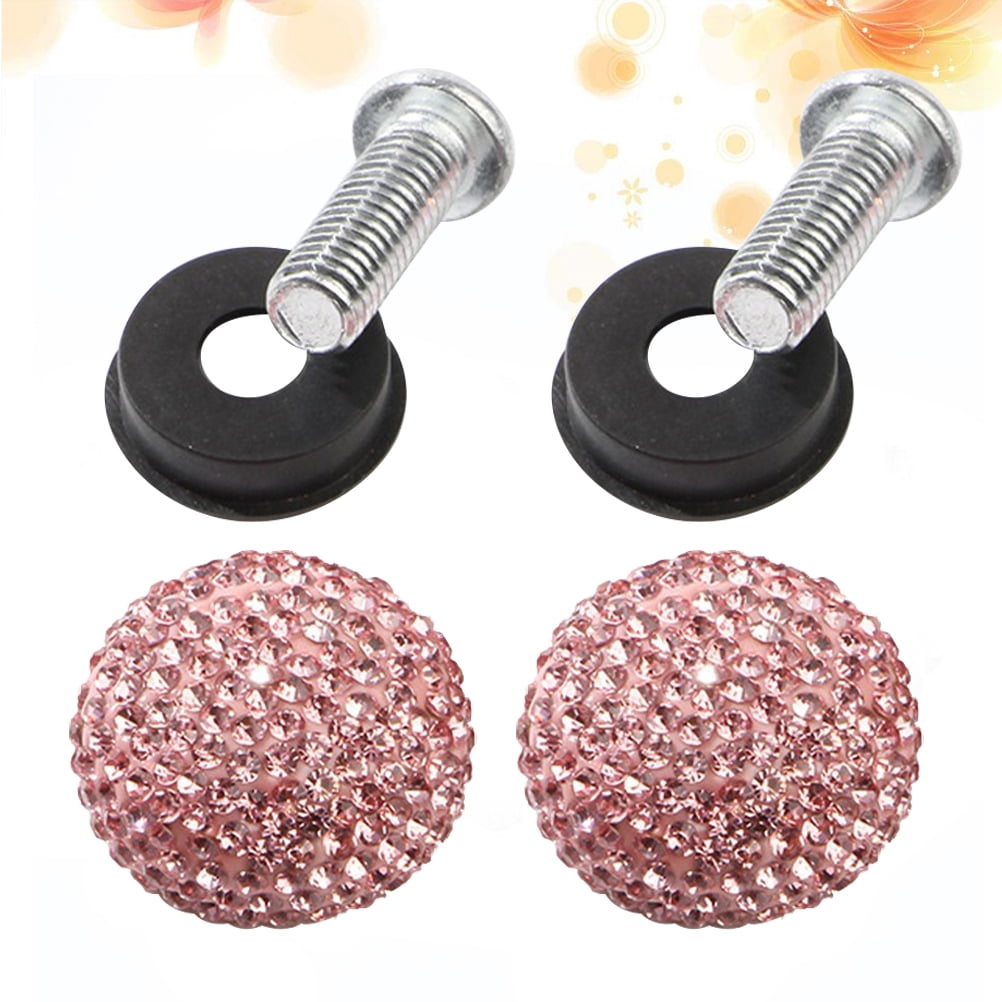 HOMEMAXS Vehicle License Plate Nuts and Bolts Rhinestone Car Screw ...