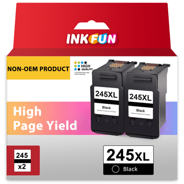 Canon PG-245 XL High Yield Black Ink Cartridges, 2-Pack, 300 Pages ...
