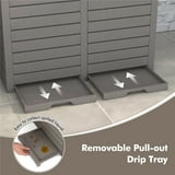 Gymax 62 Gallon Outdoor Trash Can, Dual-Bin, Weatherproof PP, Drip Tray ...