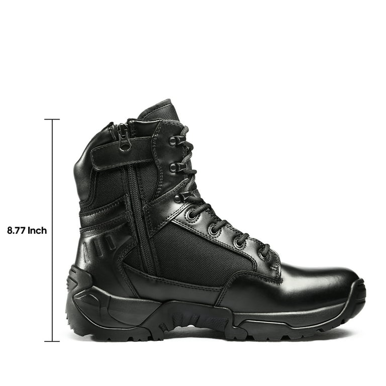 Tactical Boots For Men Military Combat Boots Side Zipper - Kms Mens Boots
