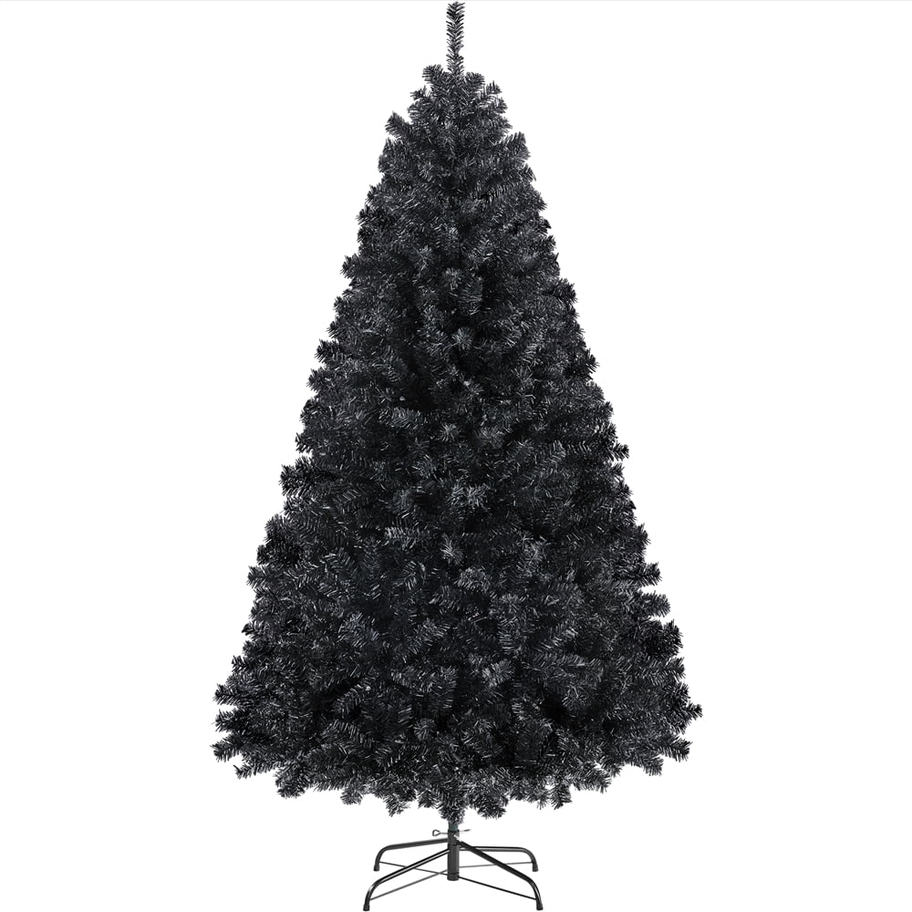 Yaheetech 6ft Pre-lit Spruce Artificial Christmas Tree, Black - Walmart.com