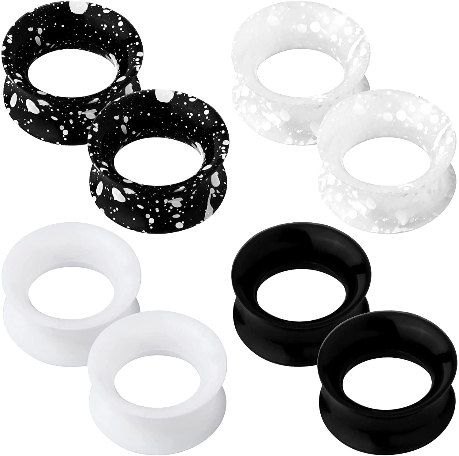 OUFER 8PCS Silicone Ear Gauges Flexible Ear Tunnels Plugs Stretchers ...