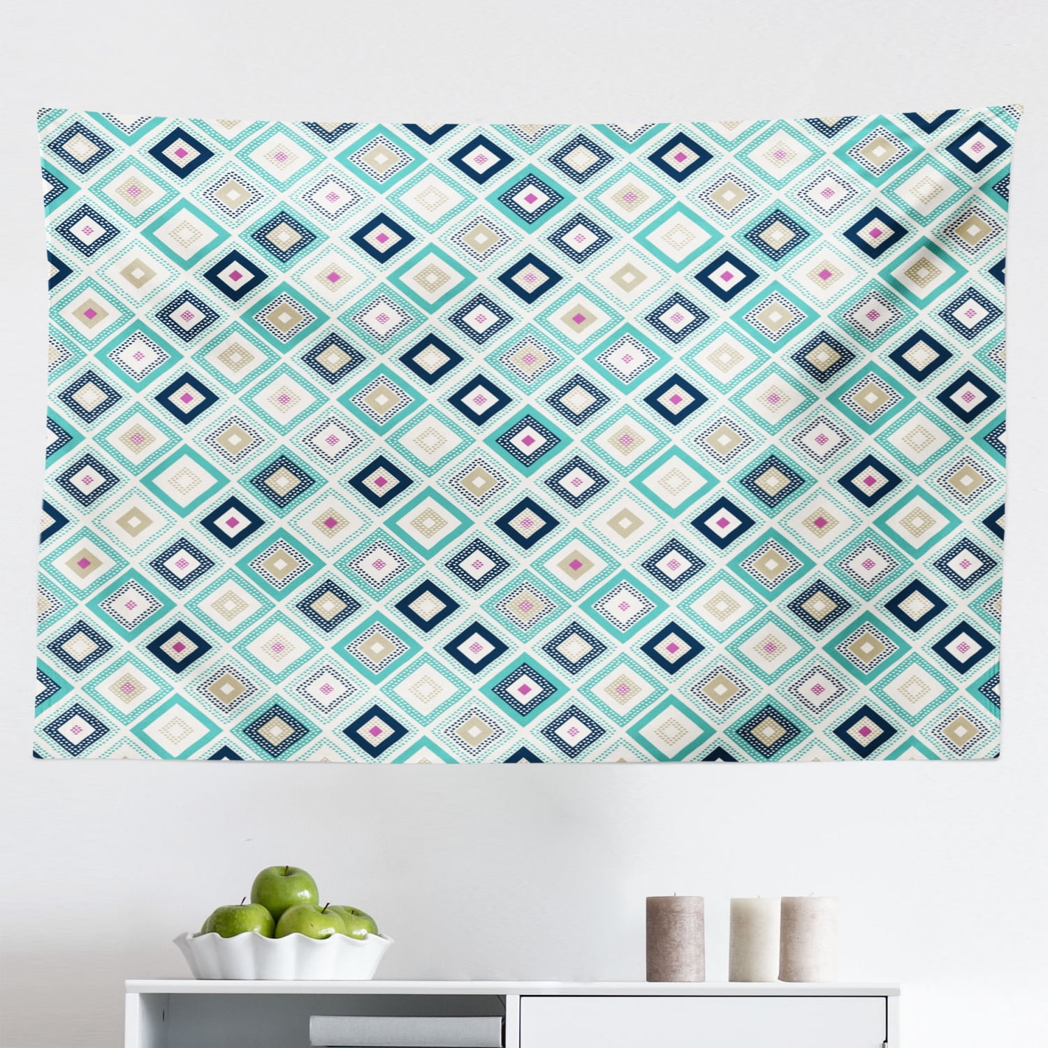 Turquoise Tapestry, Abstract Floral Flowers Pattern Classic Design ...