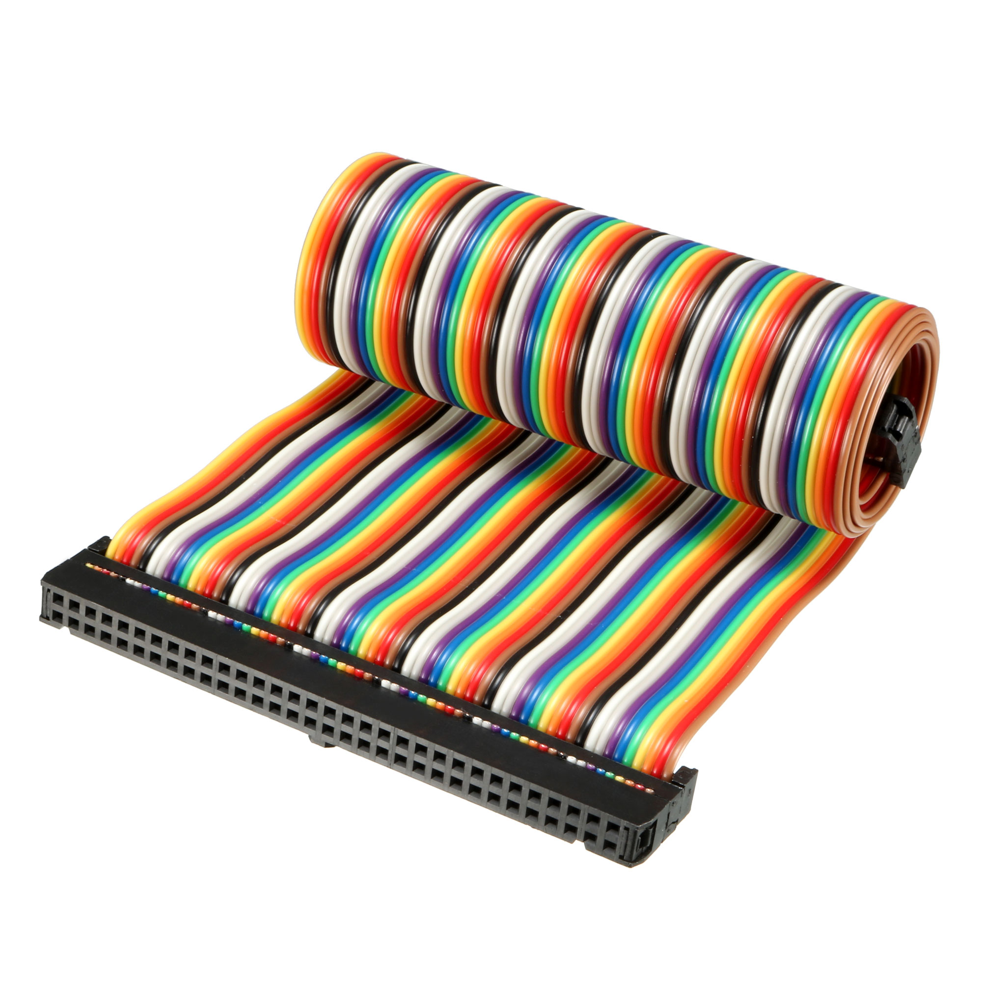 IDC 64P Wire Flat Rainbow Ribbon Cable 48cm 2.54mm Pitch 3pcs - Walmart ...