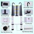 20.5Ft Telescoping Ladders EN131 Standards Multi-Purpose Telescopic ...