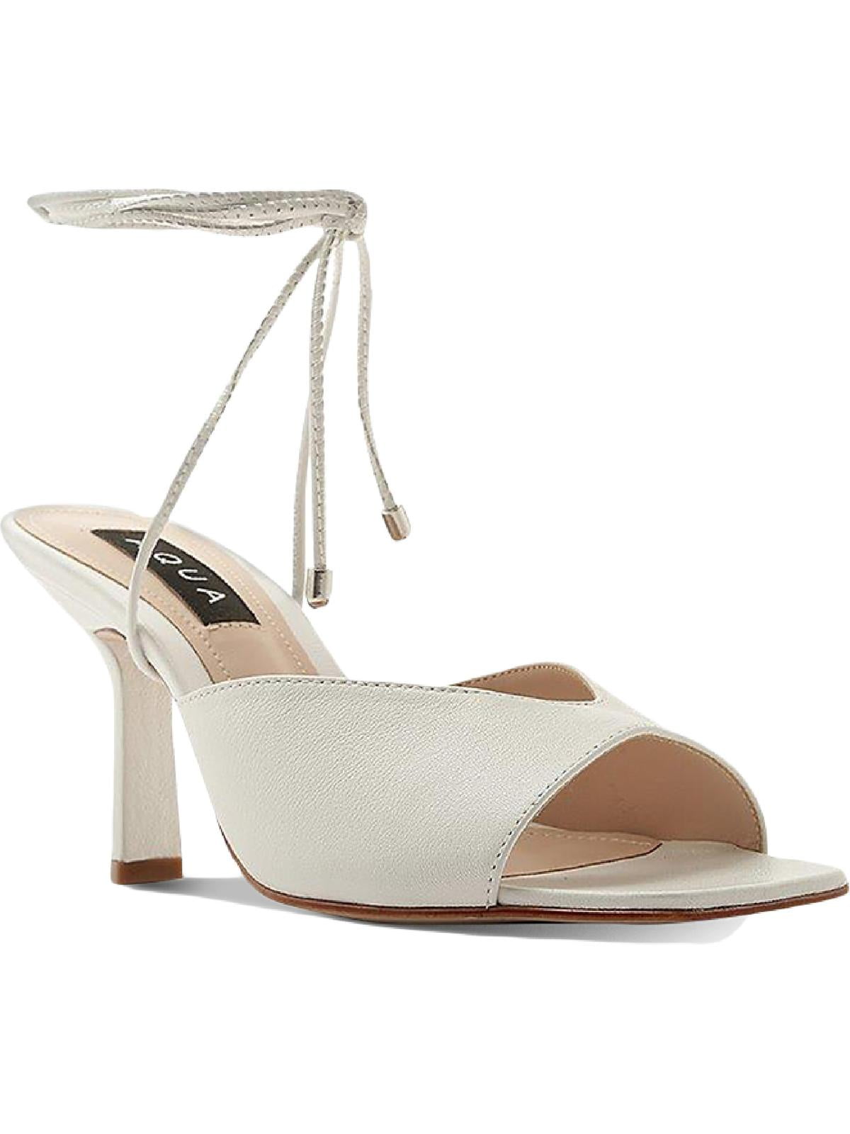 Aqua Womens Amiele Slip On Gladiator Laces Mules White 8 Medium (B,M ...