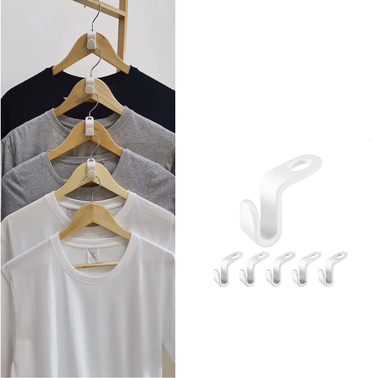 4pcs Clothes Hanger Connector Hooks, Drop Connecting Hangers Closet ...