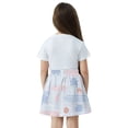 Blue Palm Trees with Pink Wave Sun Girls' Skirts A-Line Skirts with ...