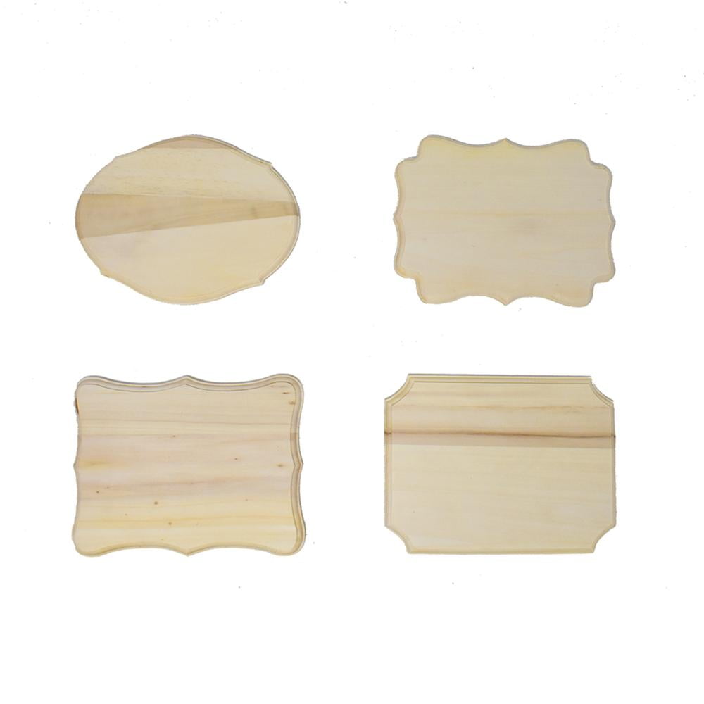 Assorted Fancy Beveled Wooden Plaques, Natural, 7-Inch, 4-Piece ...