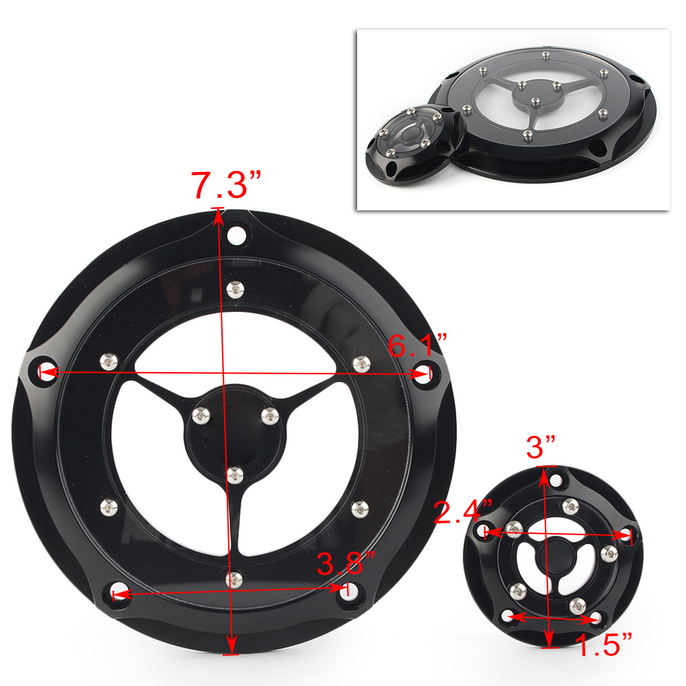 ZS Motorcycle Black Derby Timing Timer Cover For Harley Road King ...