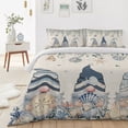 Blue Gnome Comforter Set Twin Size, Summer Ocean Shell Soft Bedding Set ...
