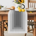 Burlap Table Runner 120 Inches Long, Gray Gradient Color Block Non-Slip ...
