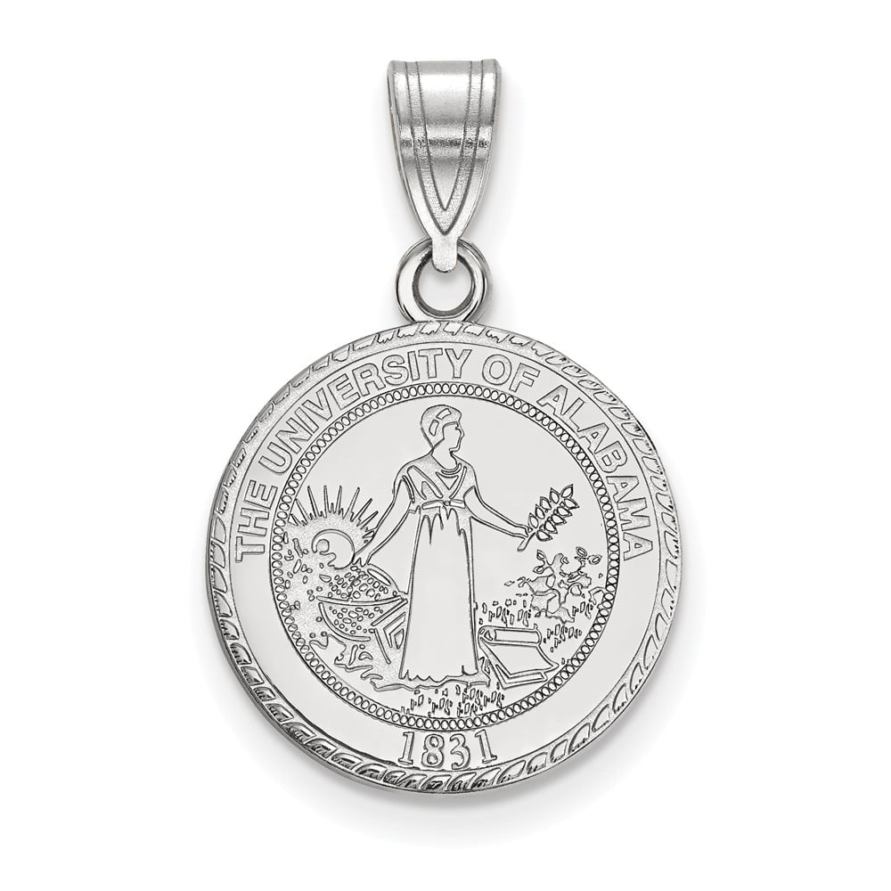 Solid 14k White Gold Official University of Alabama Medium Crest ...