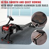 Pooboo Professional Electronic Water Rowing Machine, 350lbs, Adjustable ...