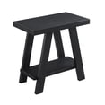Black Wood Shelf Side Table with Storage for Living Room, Space Saving ...