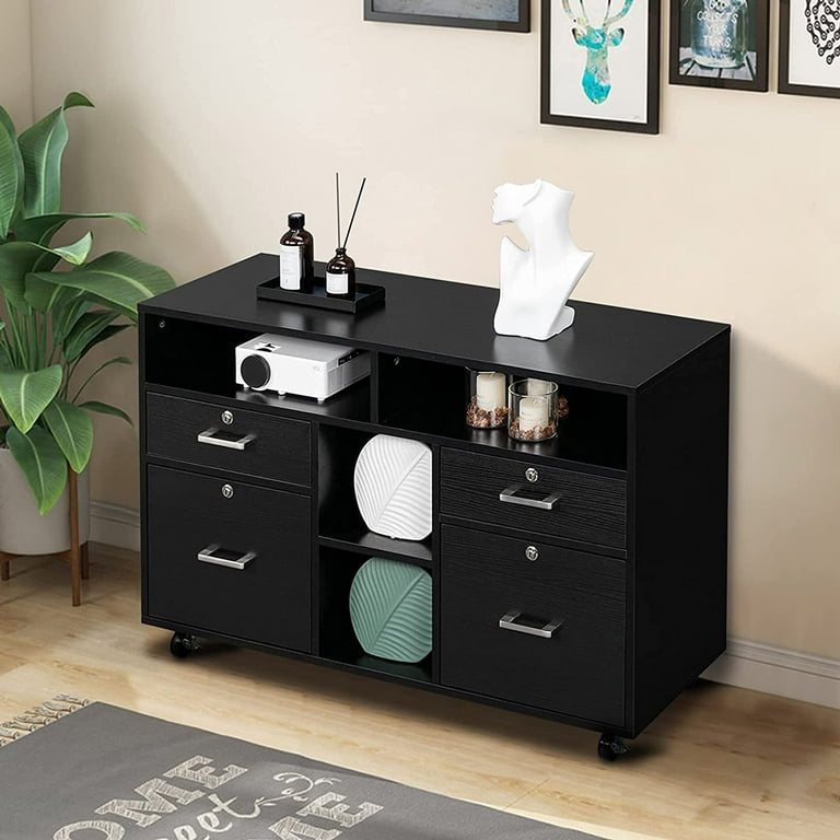 Home Office Furniture IDEALHOUSE 4-Drawer Mobile File Cabinet - Rolling ...