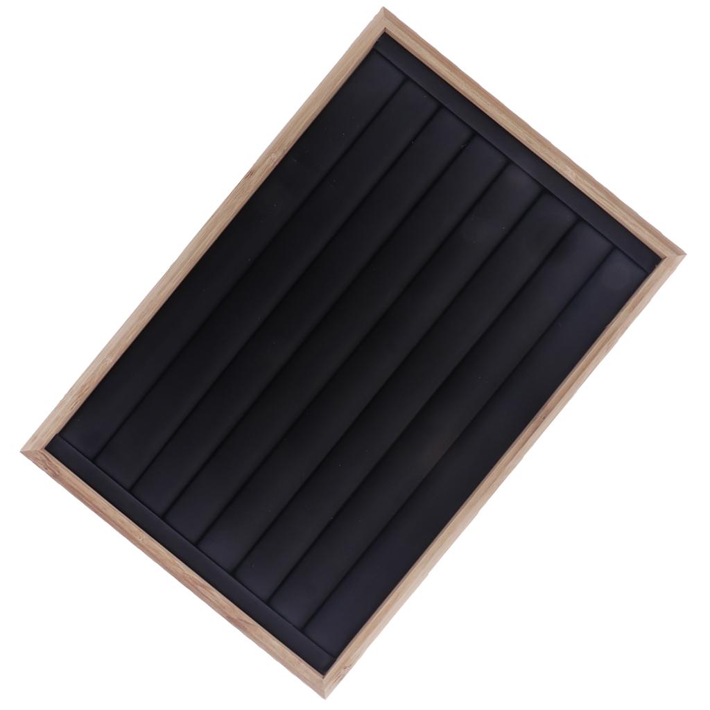 Wooden Stackable Jewelry Trays Inserts PU Leather Jewelry Display ...