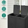 Dextrus Outdoor Resin Trash Bins Dual Compartment, 62 Gallon Large 2 ...