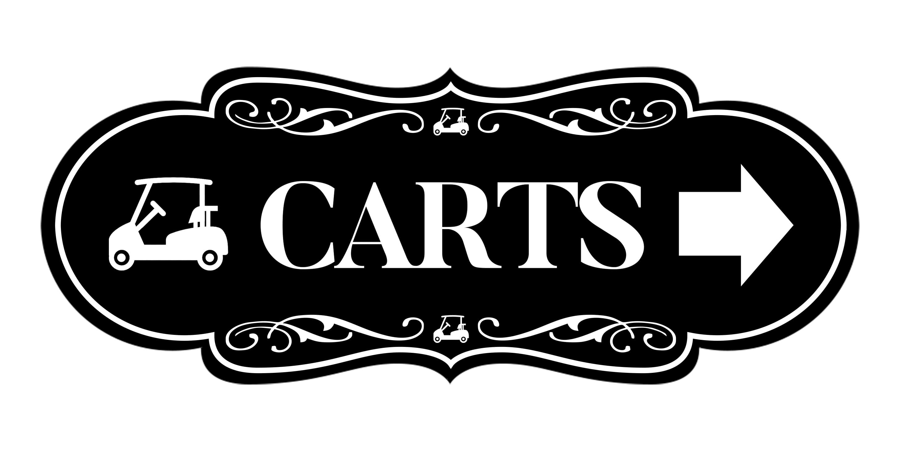 Signs ByLITA Designer Carts (Right Arrow) Sign (Black) - Small ...