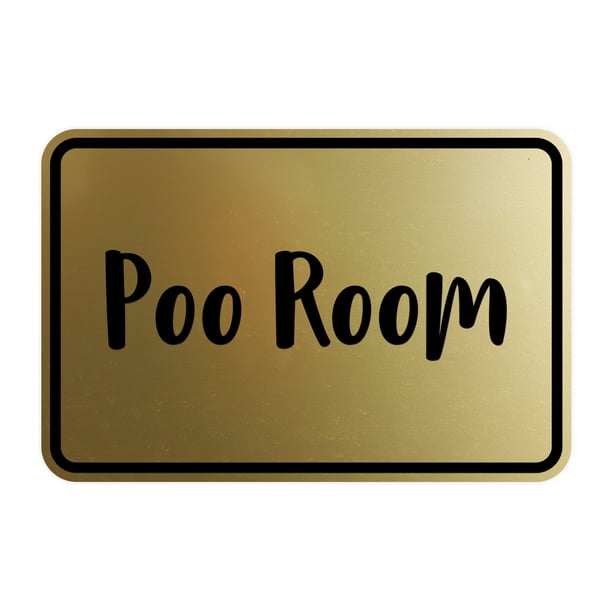 Classic Framed Poo Room Sign (Brushed Gold) - Medium - Walmart.com