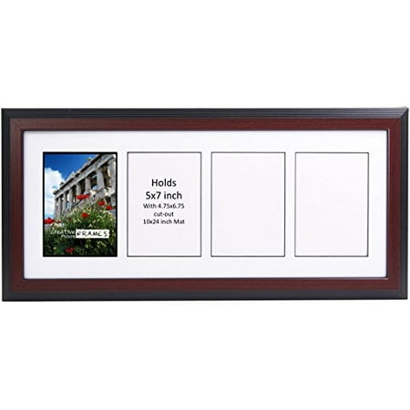 CreativePF- 4 Opening Glass Face Mahogany Picture Frame to Hold 5 by 7 ...