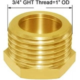3/4" GHT Male Brass Pipe Plug Outer Hex Head Garden Hose Plug Pipe ...