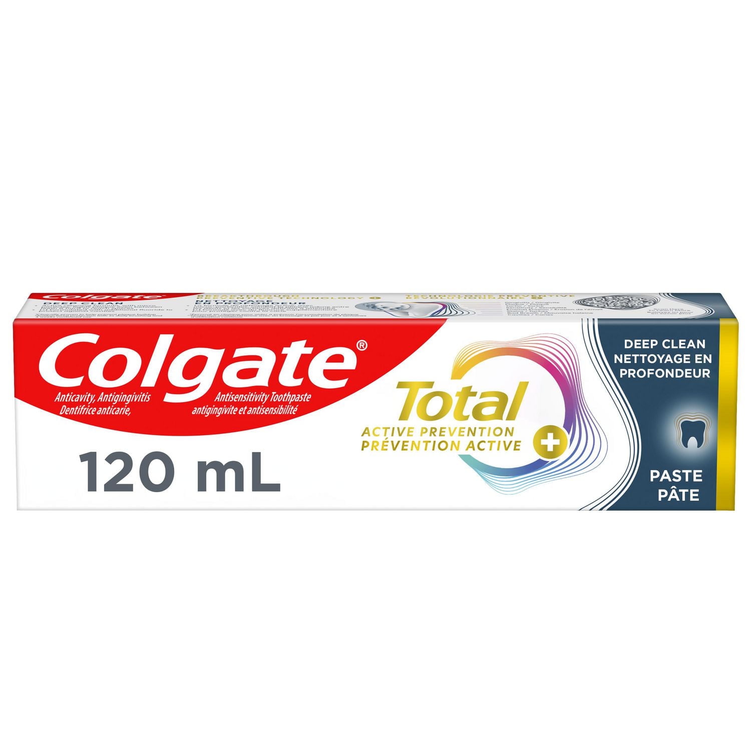 Colgate Total Active Prevention Plus Deep Clean Toothpaste, Mint, 120 ...